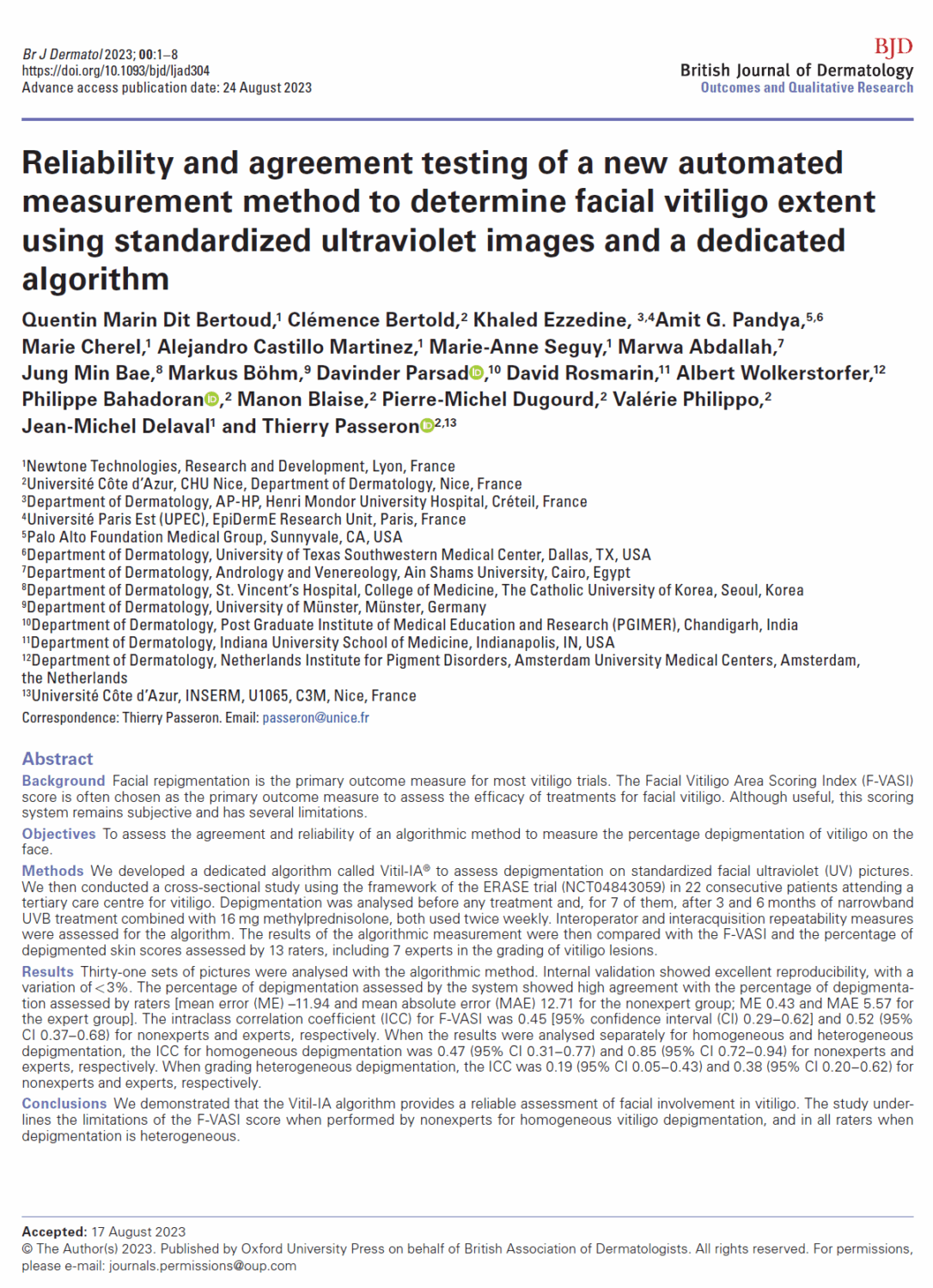 Vitil-IA®: Revolutionary AI Algorithm for Vitiligo Assessment