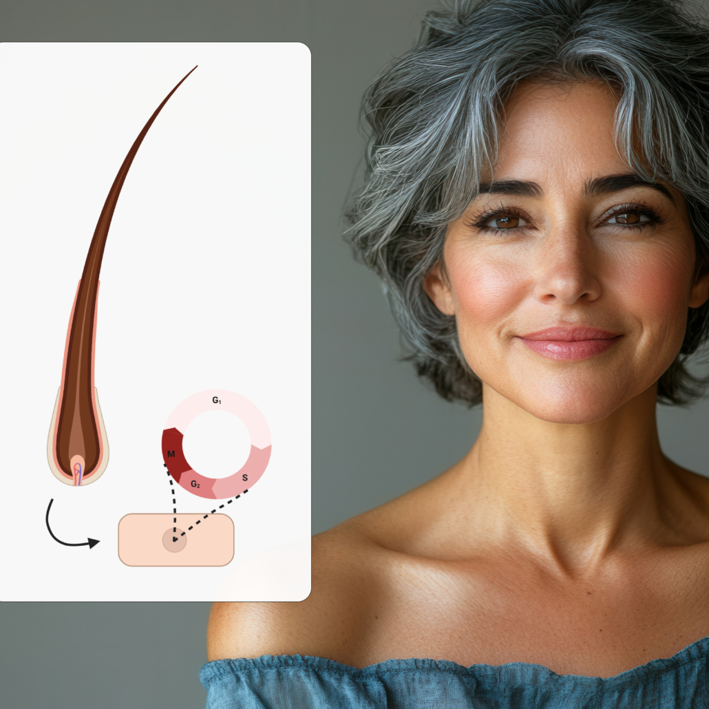 Senescence-induced hair follicle aging model for studying longevity